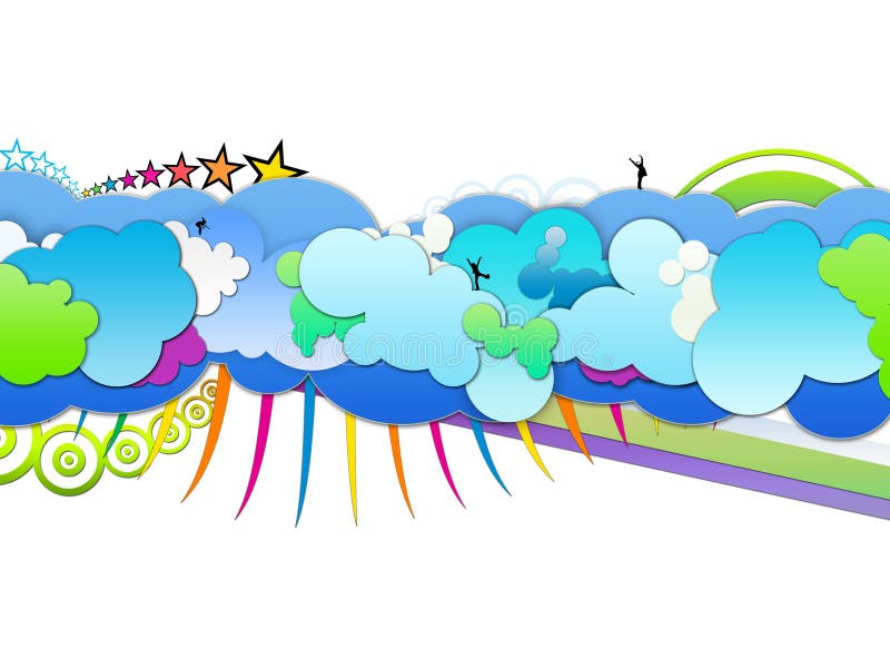 Up in the Clouds stock illustration. Illustration of silhouette - 9750071