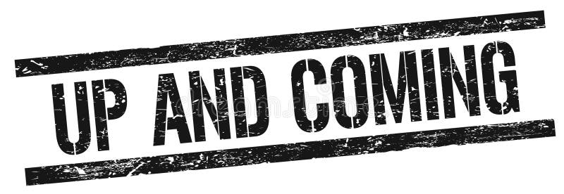 UP and COMING Text on Black Grungy Rectangle Stamp Stock Illustration ...