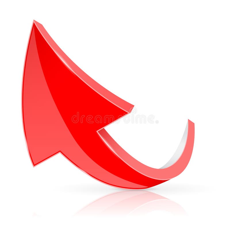 Up 3d Arrow. Red Sign with Reflection Stock Vector - Illustration of ...