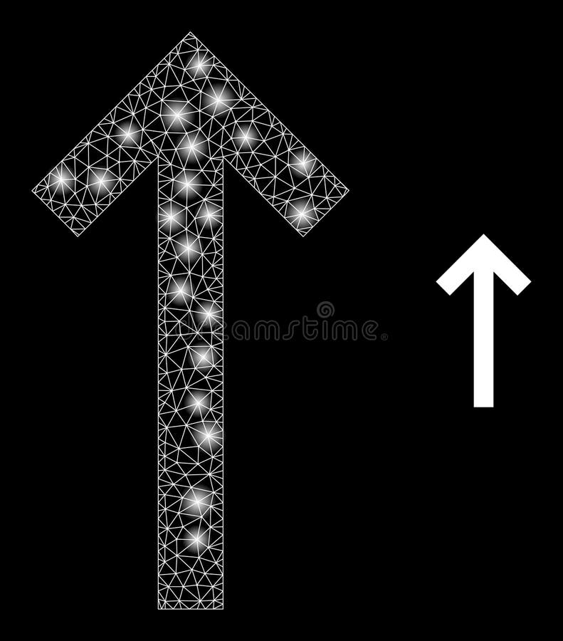 Up Direction Arrow Icon - Wire Frame Mesh with Glare Spots Stock Vector ...