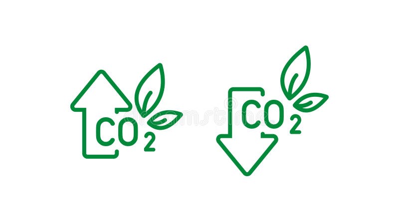 Up and Down Arrow Co2 Icon. Leaf and Co2 Vector Stock Vector ...