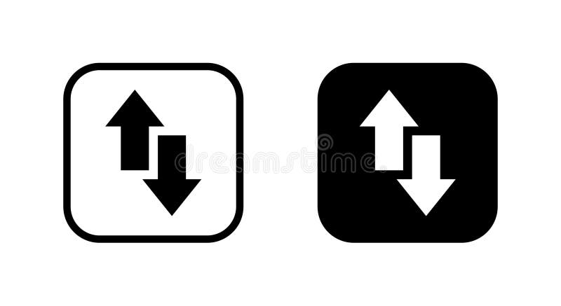 Up Down Arrow Icon on Black Square Stock Vector - Illustration of ...