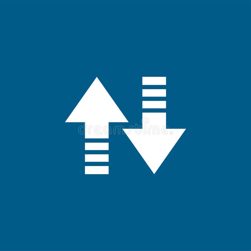 Up-Down Arrow Icon on Blue Background. Blue Flat Style Vector ...