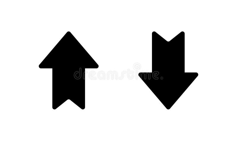 Up and Down Arrow Icon in Rounded Corner. Upward and Downward Sign ...