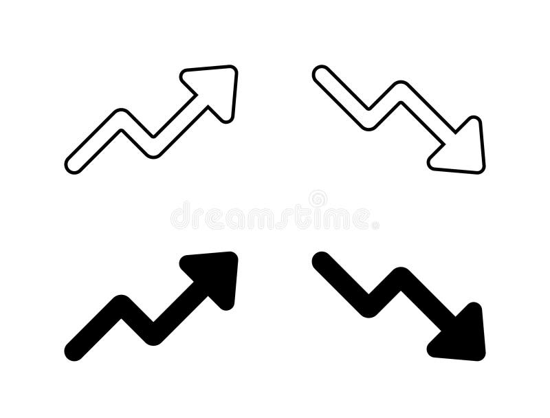 Up and Down Arrow Icon in Rounded Shape. Increase and Decrease Concept Stock Vector ...