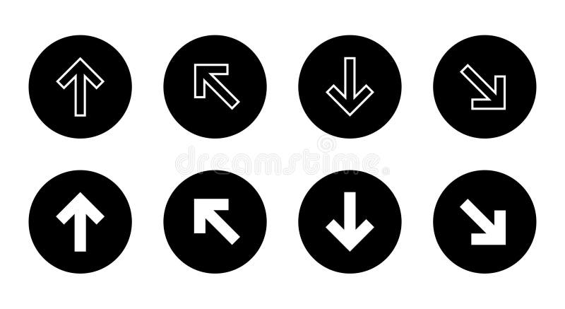 Up and Down Arrow Icon Set. Upward and Downward Concept Stock Vector - Illustration of sign ...