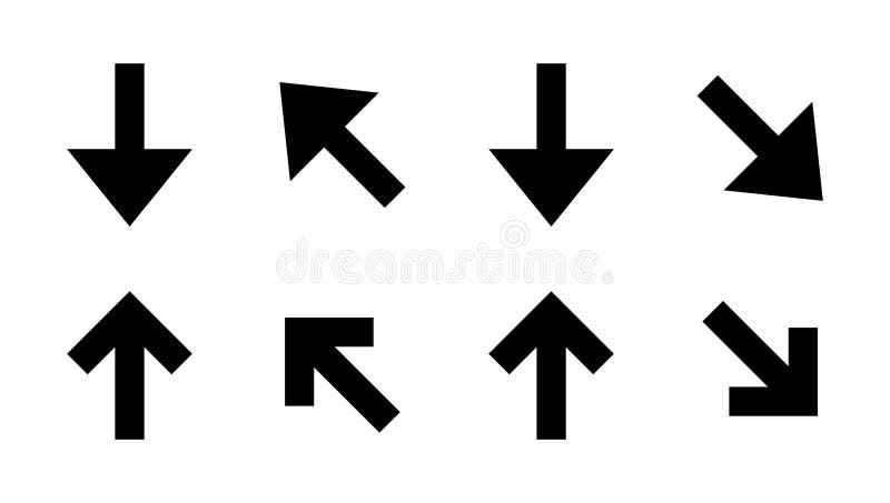 Up and Down Arrow Icon Set in Generic Style. Upward and Downward ...