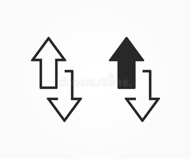 Up and Down Arrow Icon Vector Illustration. Set Arrows Icon Vector ...