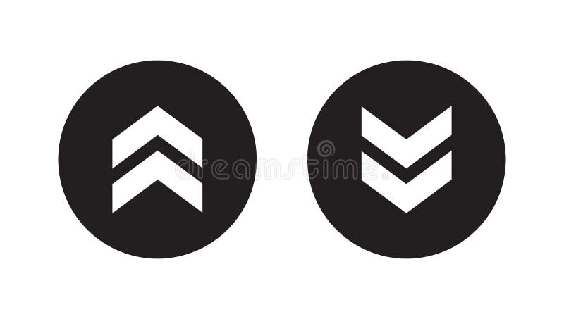 Up and Down Arrow Icon Vector Isolated on Circle Background Stock ...