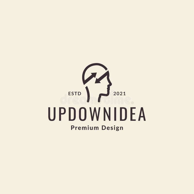 Up Down Arrow Idea Human Head Logo Symbol Icon Vector Graphic Design ...