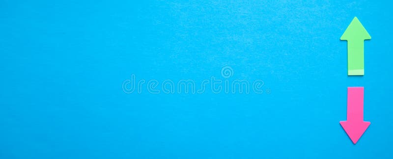 Up and Down Arrows on Blue Background Stock Photo - Image of sign ...