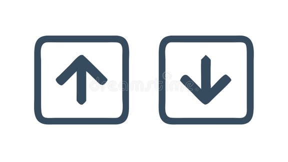 Up Down Arrows Box Icon Vector Illustration, Navigation Controls ...