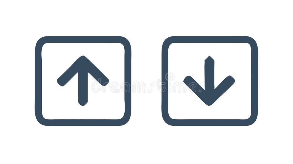 Up Down Arrows Box Icon Vector Illustration, Navigation Controls ...