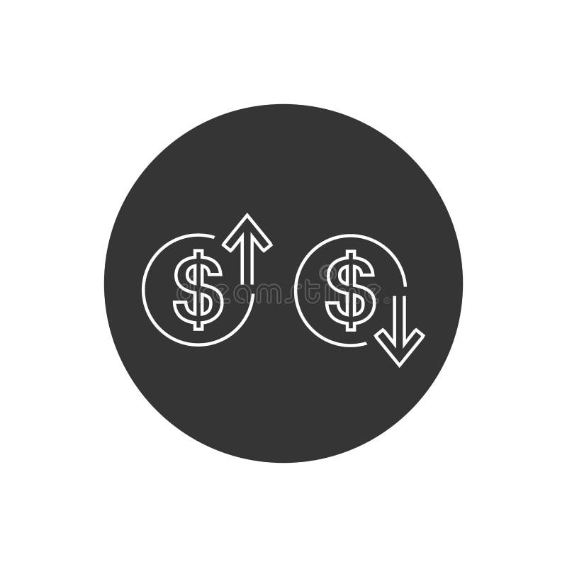 Arrow Dollar Down Sign Up Stock Illustrations – 521 Arrow Dollar Down ...