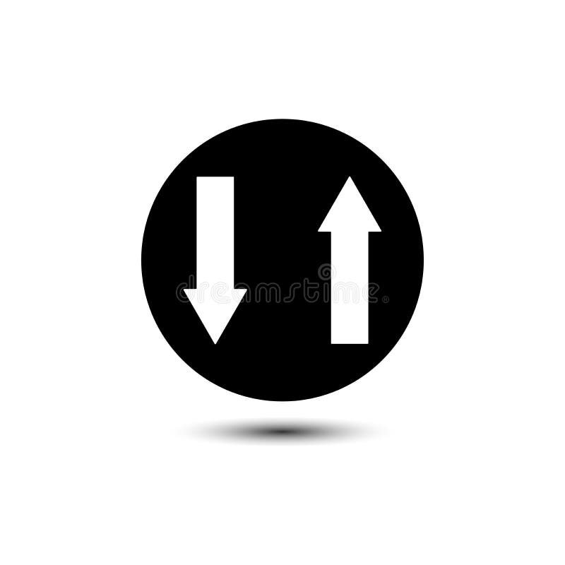 Up and Down Arrows Icon . Solid Pictogram Isolated on White Stock ...