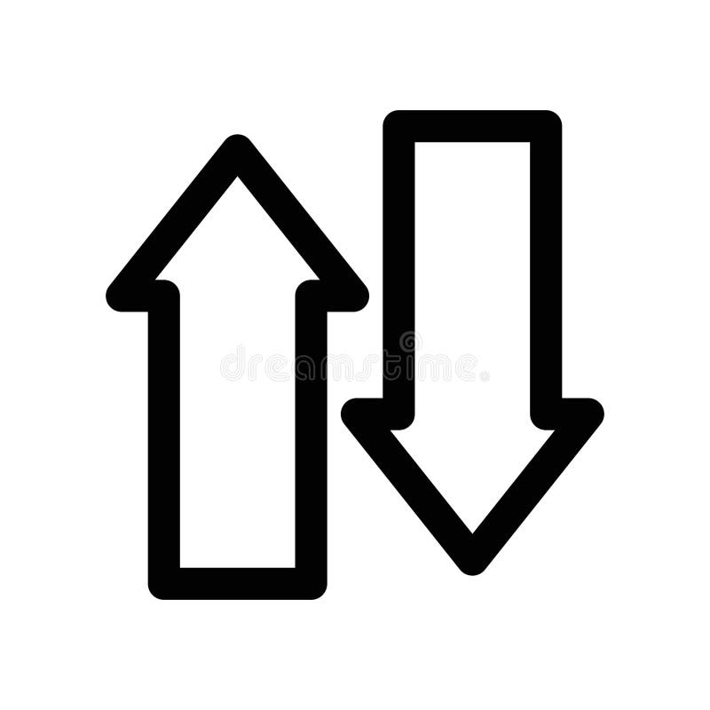Up and Down Arrows Linear Logo Mark in Black and White Stock Vector ...