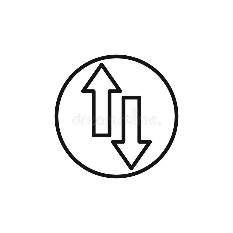 Up and Down Arrows Logo Sign Vector Outline Stock Vector - Illustration of pointer, direction ...