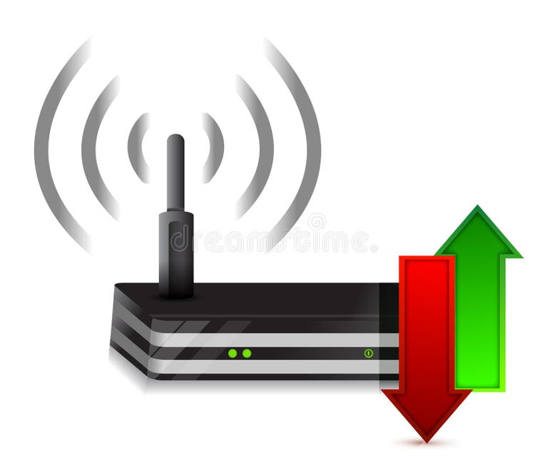 Up and Down Arrows Wireless Router Stock Illustration - Illustration of ...