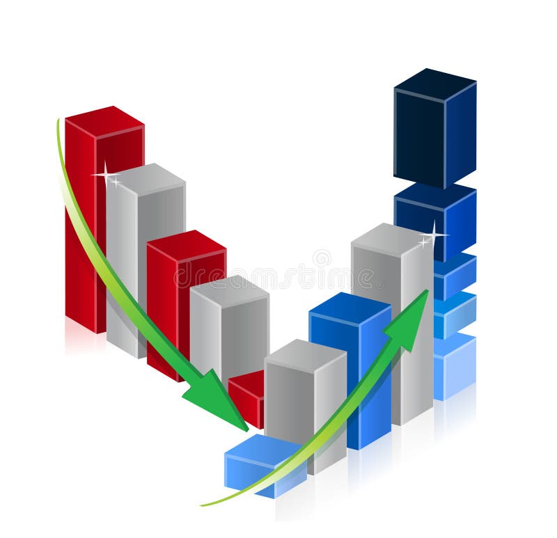 Up and Down Business Graph Concept Illustration De Stock Vector ...