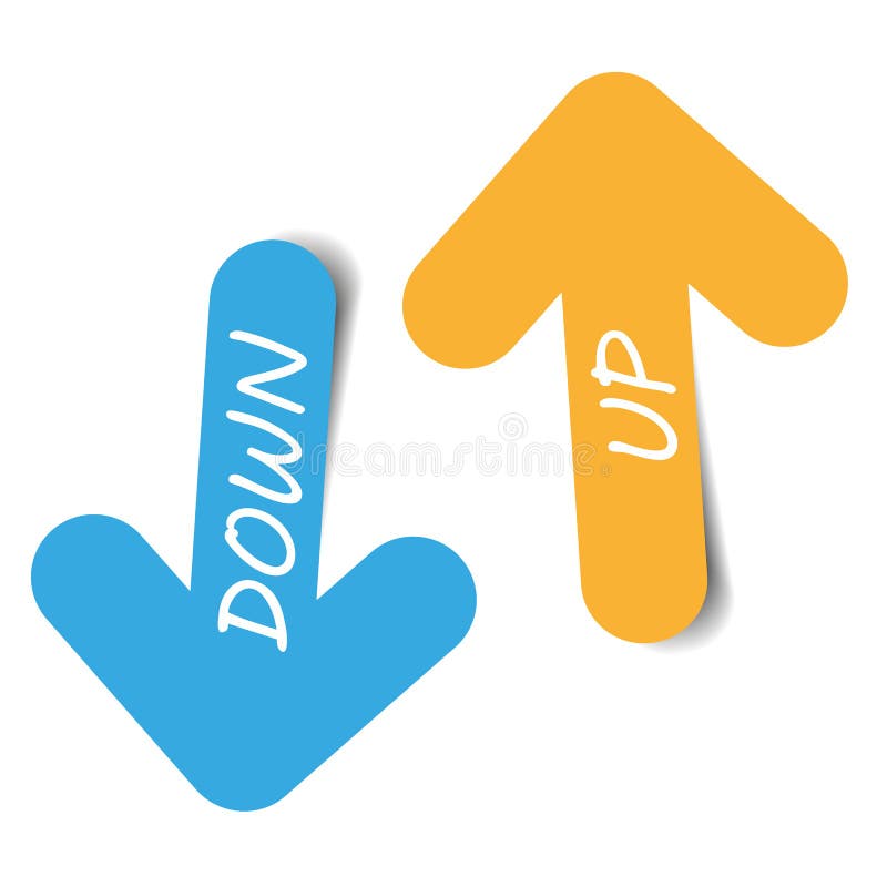 Up and down color arrows stock illustration. Illustration of thin ...