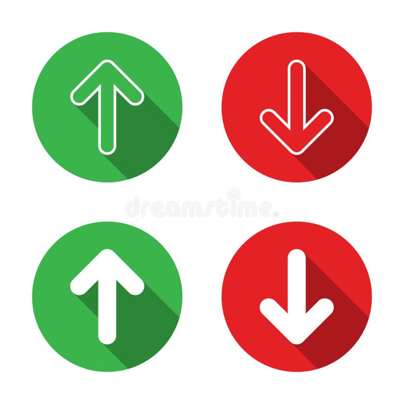 Up and Down Direction Arrow Icon with Long Shadow Stock Vector ...
