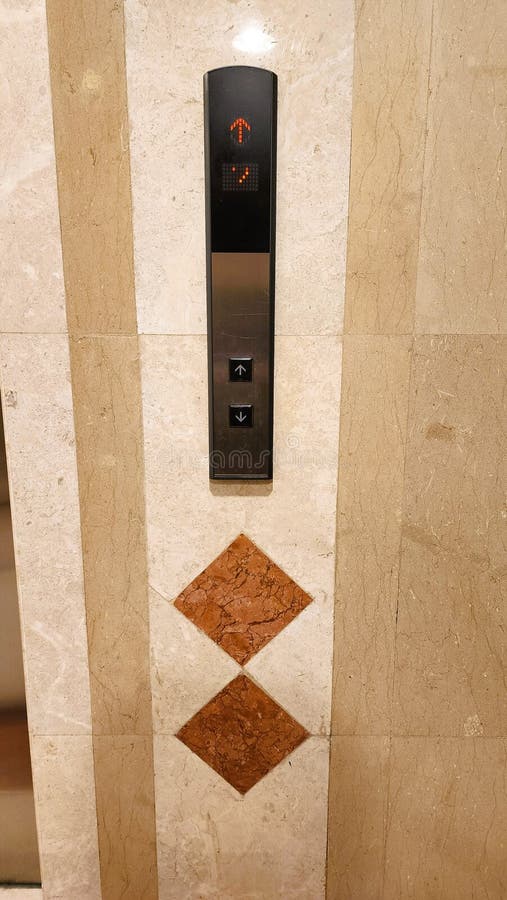 Up and Down Direction Buttons on an Elevator Outside Stock Photo ...
