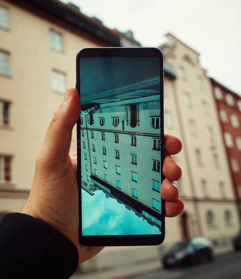 Up and Down Image on Mobile Phone Stock Image - Image of phone, mobile ...