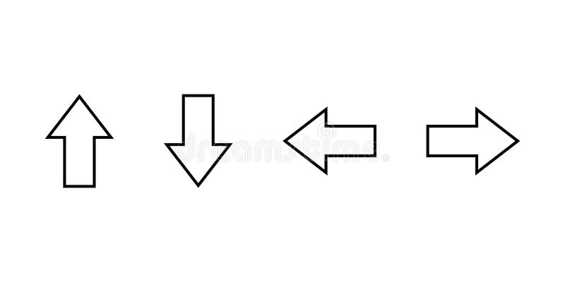 Up, Down, Left, and Right Arrow Icon in Line Style Stock Vector ...