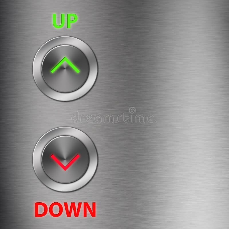 Up and Down metalic button stock illustration. Illustration of business ...