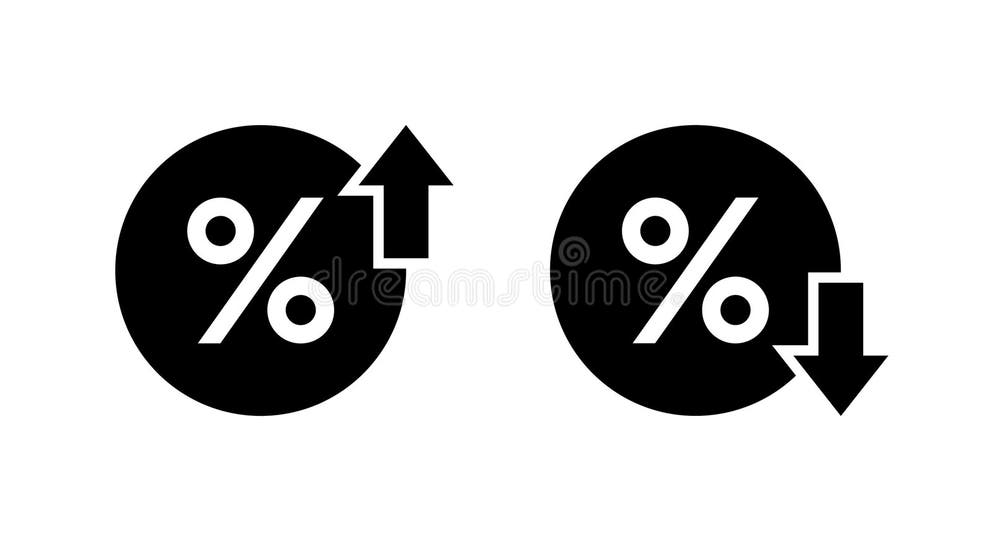Up and Down Percent Icon. Increase and Decrease Percentage Arrow Sign Symbol Stock Vector ...