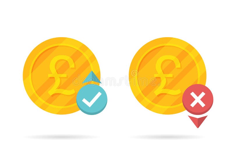 Up and Down Pound Money Icon with Shadow Stock Vector - Illustration of ...
