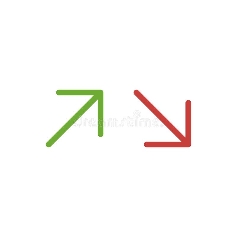 Up and Down Red and Green Arrow, Growth and Decrease Financial Concept ...
