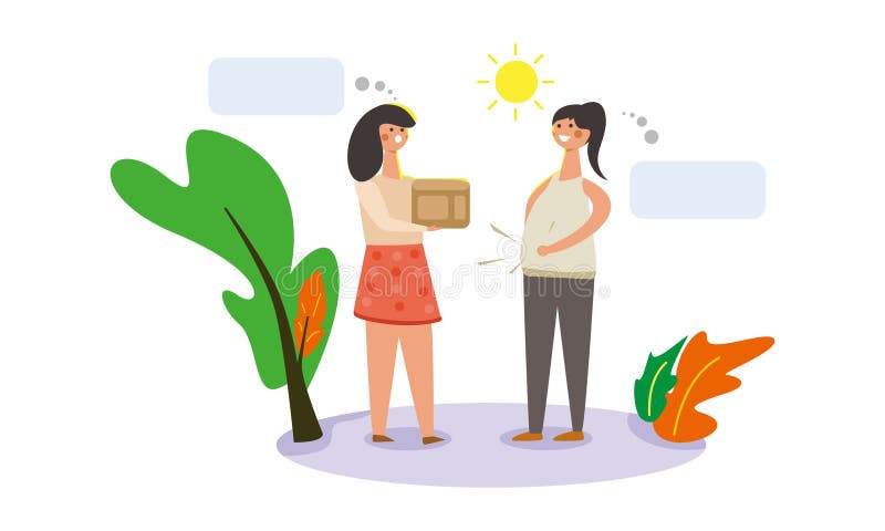 Illustration of Flat Design of People between People Talking, Simple ...