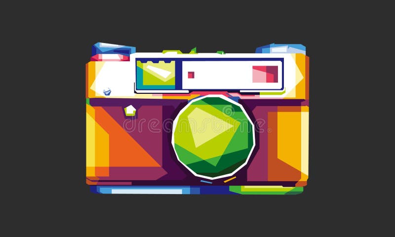 Cool Camera with Advanced Lens Design Cartoon Wpap Popart Artwork with ...