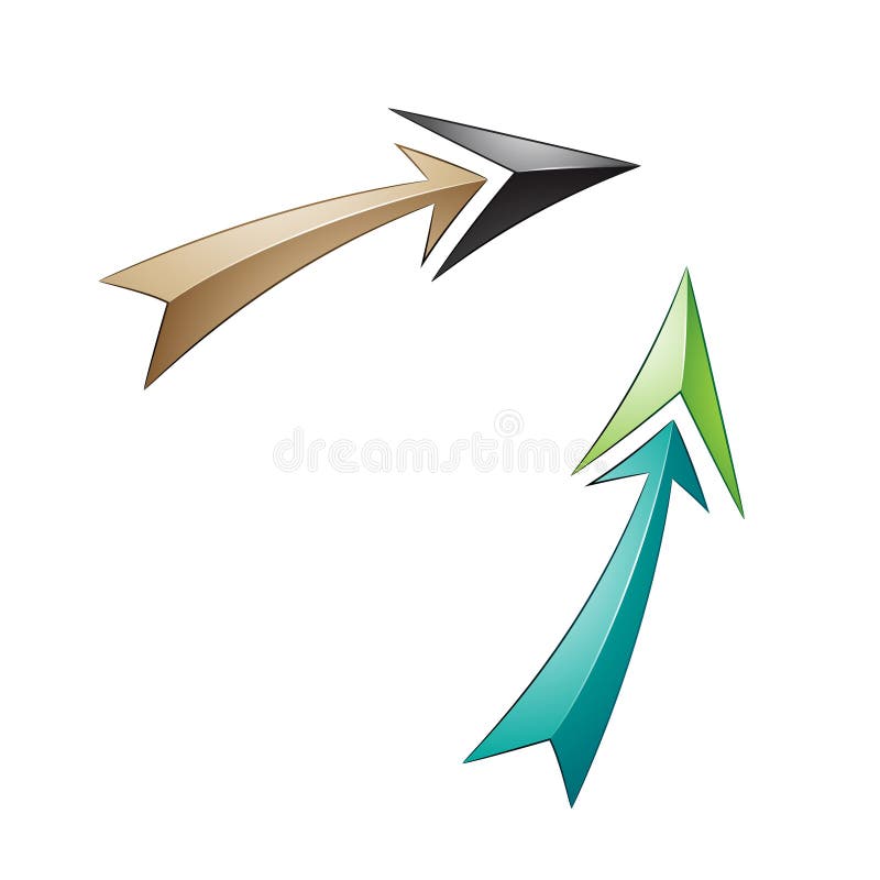 Up Facing Beige and Green Arrows Stock Vector - Illustration of pointer ...