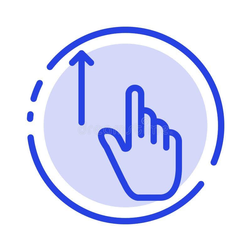 Up, Finger, Gesture, Gestures, Hand Blue Dotted Line Line Icon Stock ...