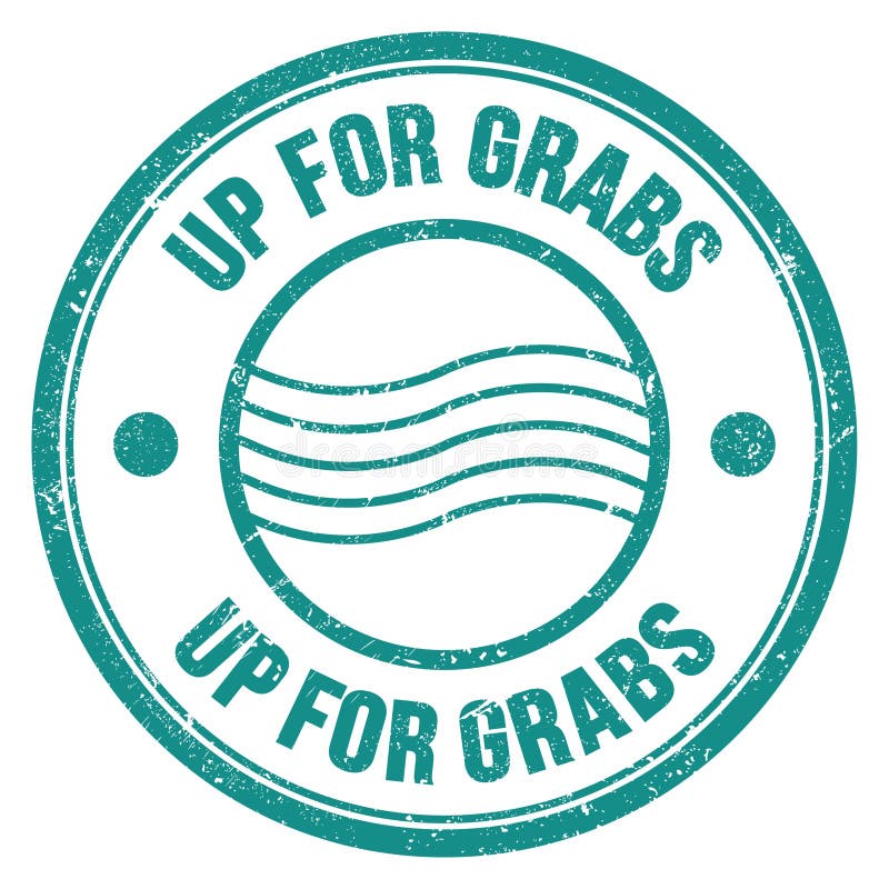 UP for GRABS Text Written on Blue Round Postal Stamp Sign Stock ...