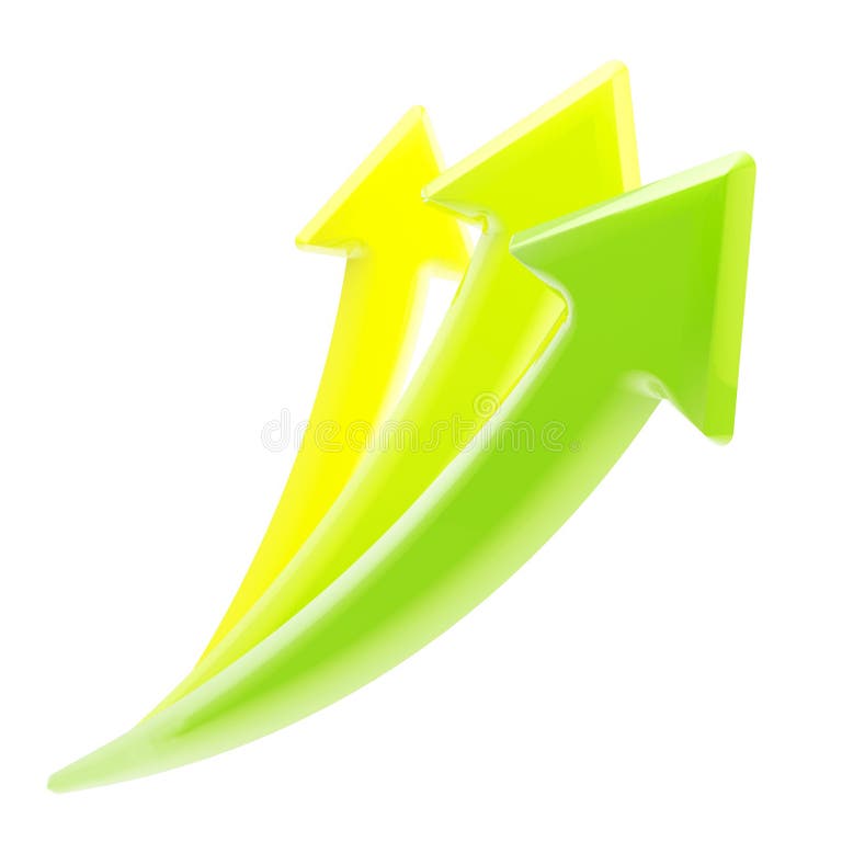 Up and Growth: Three Growing Arrows Isolated Stock Illustration ...