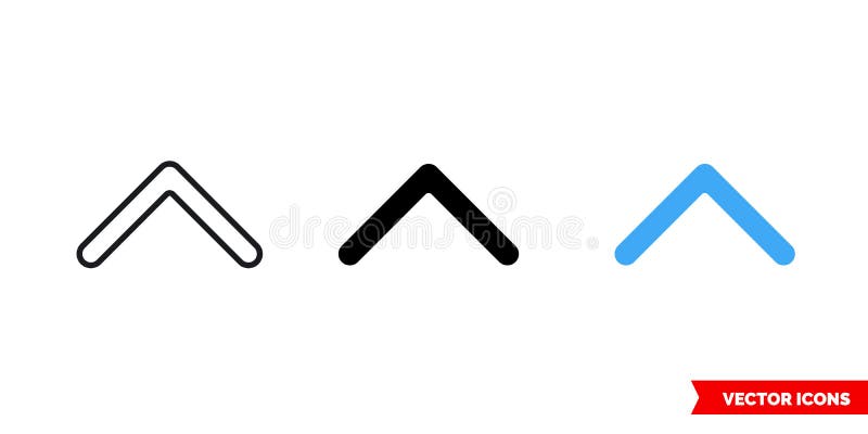 Up Icon of 3 Types Color, Black and White, Outline. Isolated Vector ...