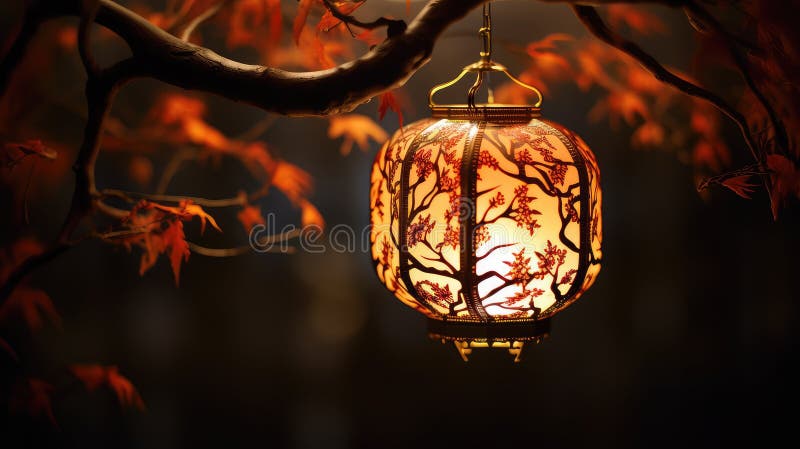 Up lantern tree stock illustration. Illustration of night - 327514762