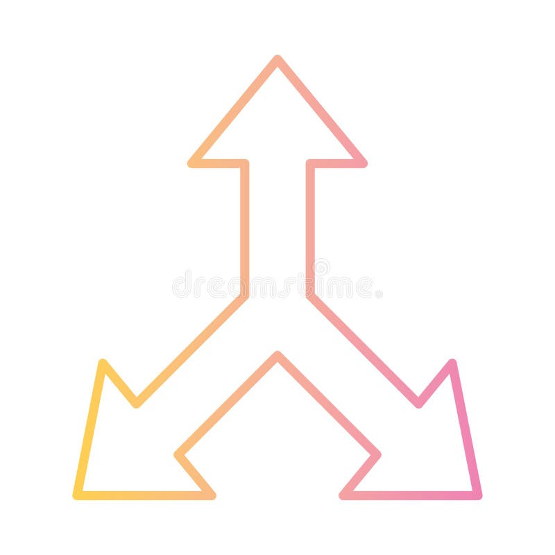 Up Left and Right Arrow Gradient Style Icon Vector Design Stock Vector ...