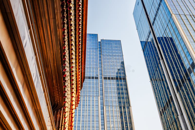 Up Looking Skyscrapers with Skyline in Shanghai Stock Photo - Image of ...