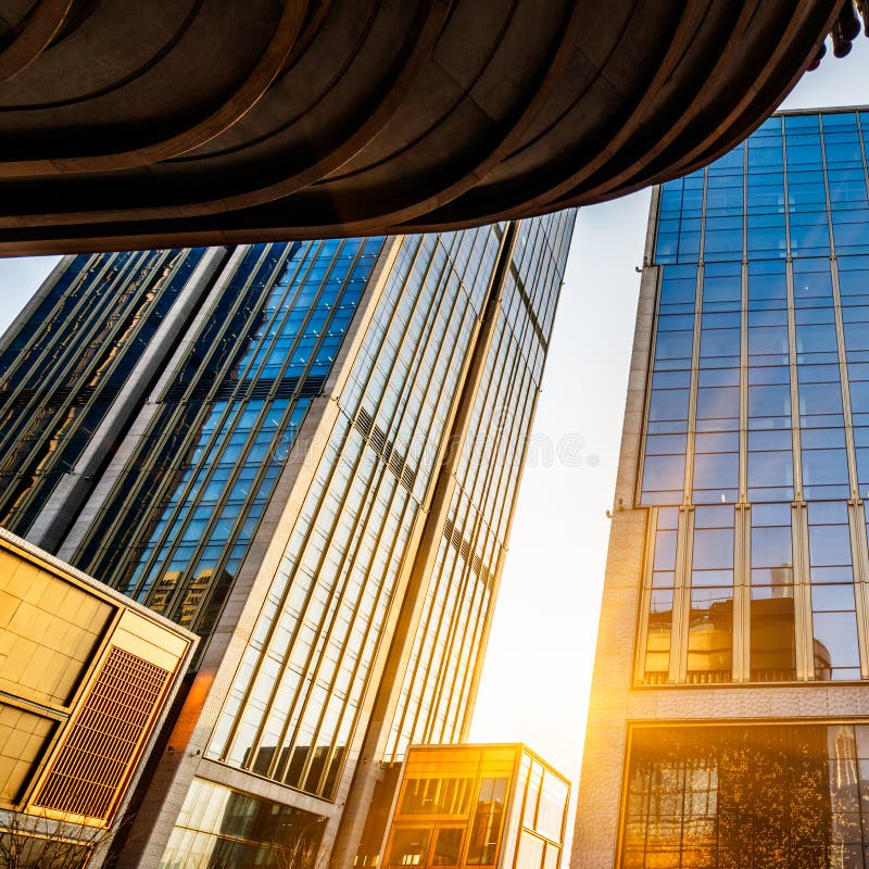 Up Looking Skyscrapers with Skyline in Shanghai Stock Photo - Image of ...
