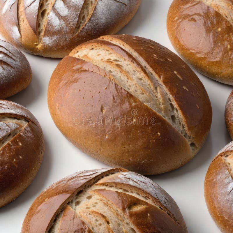 Up Photo Round Rye Loaf Bread Pattern Stock Photo - Image of crust ...