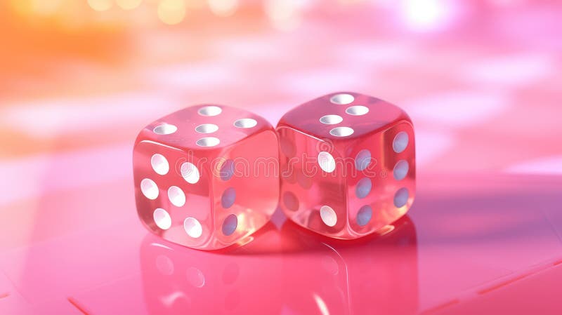 Up pink dice stock illustration. Illustration of poker - 375026200