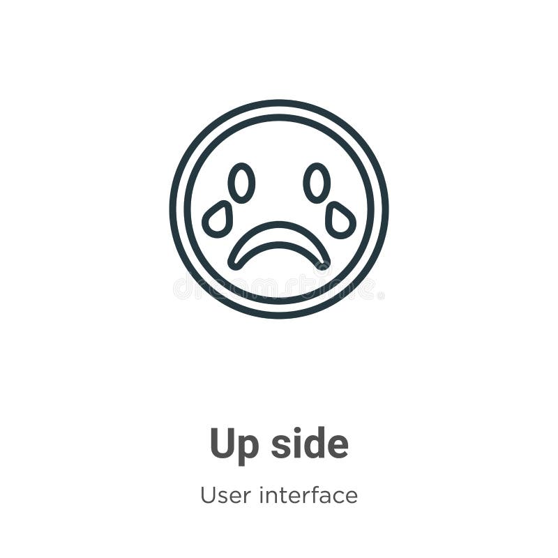 Up Side Outline Vector Icon. Thin Line Black Up Side Icon, Flat Vector ...