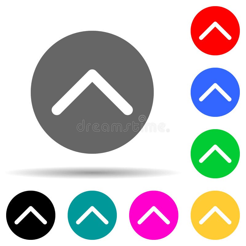 Up Sign In Round Multi Color Style Icon Simple Thin Line Outline Vector Of Web Icons For Ui