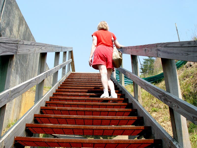 Up the stairs stock image. Image of wood, rail, women, stairway - 902633