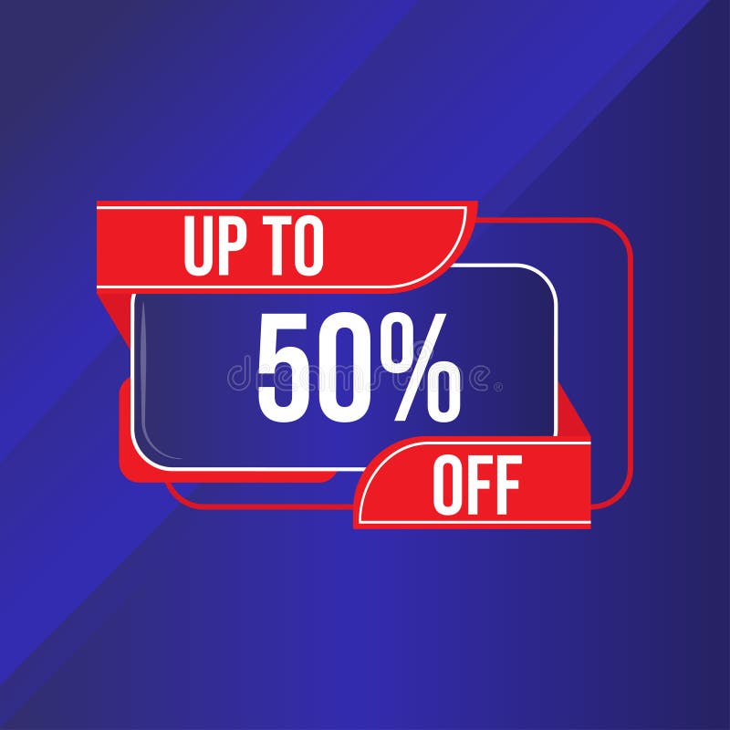 Up To 50 Blue Discount Sale Vector Design Stock Vector - Illustration ...