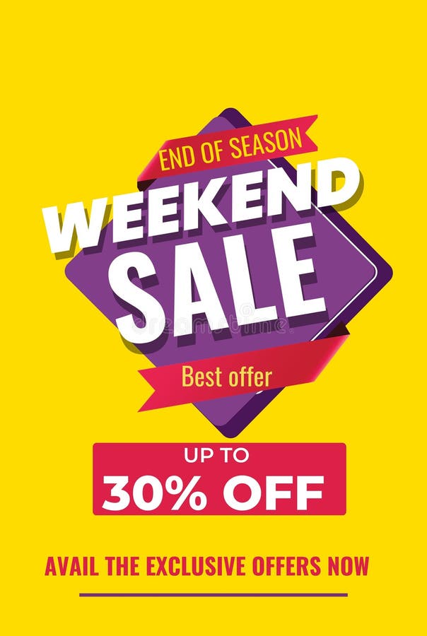 Up To 30 Off Banner Template for Ads with Yellow Background. Best ...